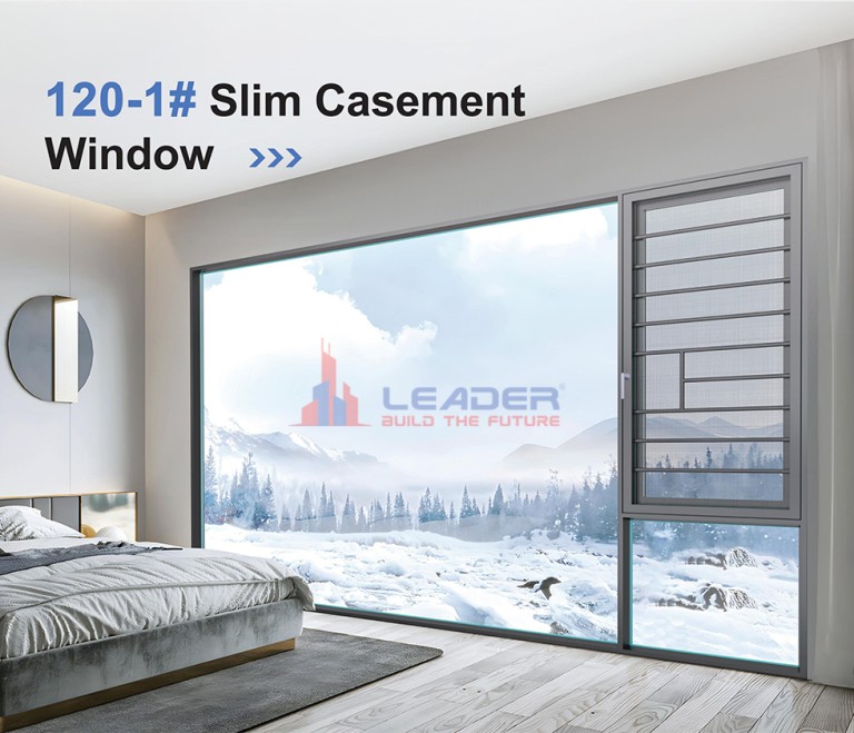 120 Slim Casement Window leader-alu.com - Casement Window